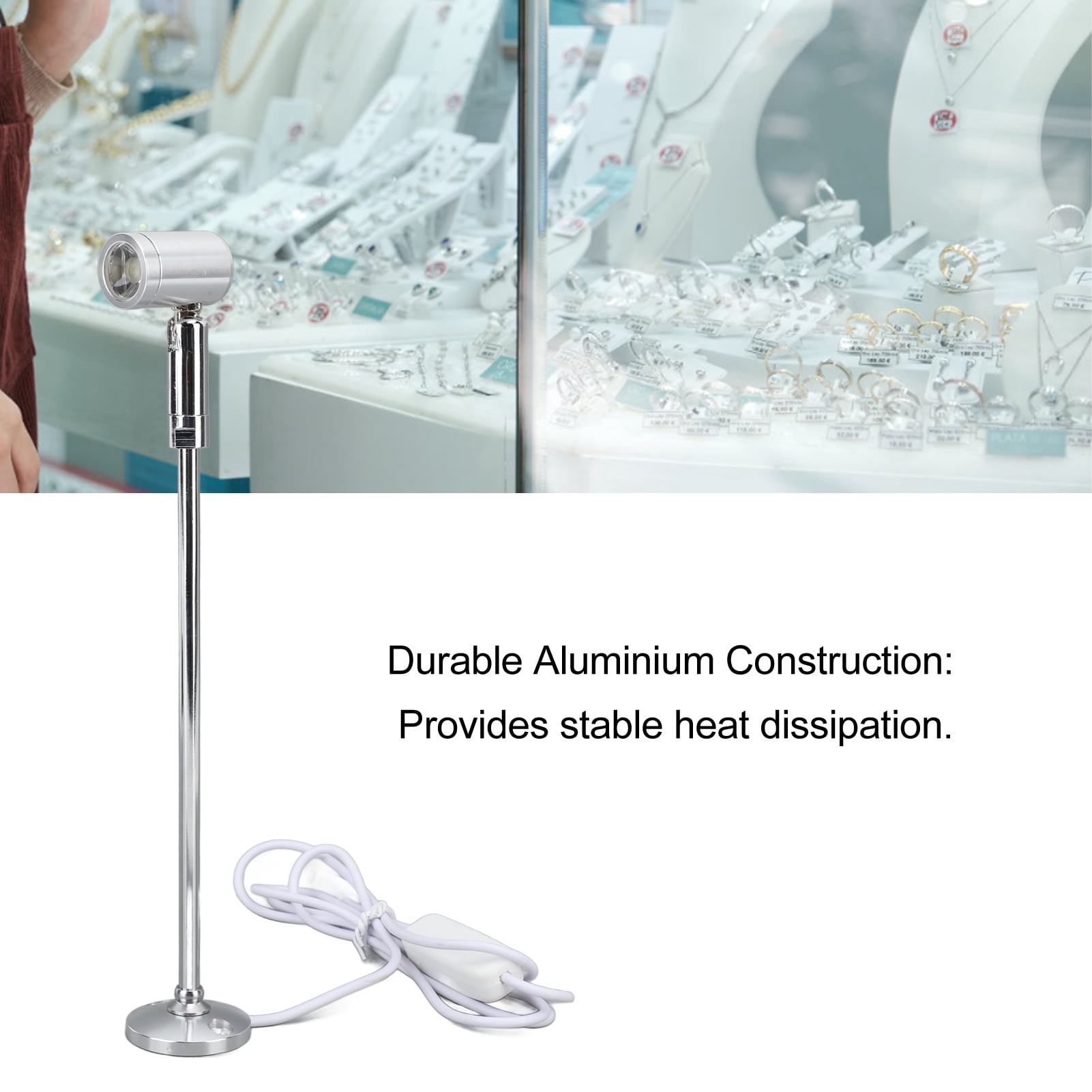 Mini Standing Spotlight, Versatile Angle, Bright LED For Showcases ...