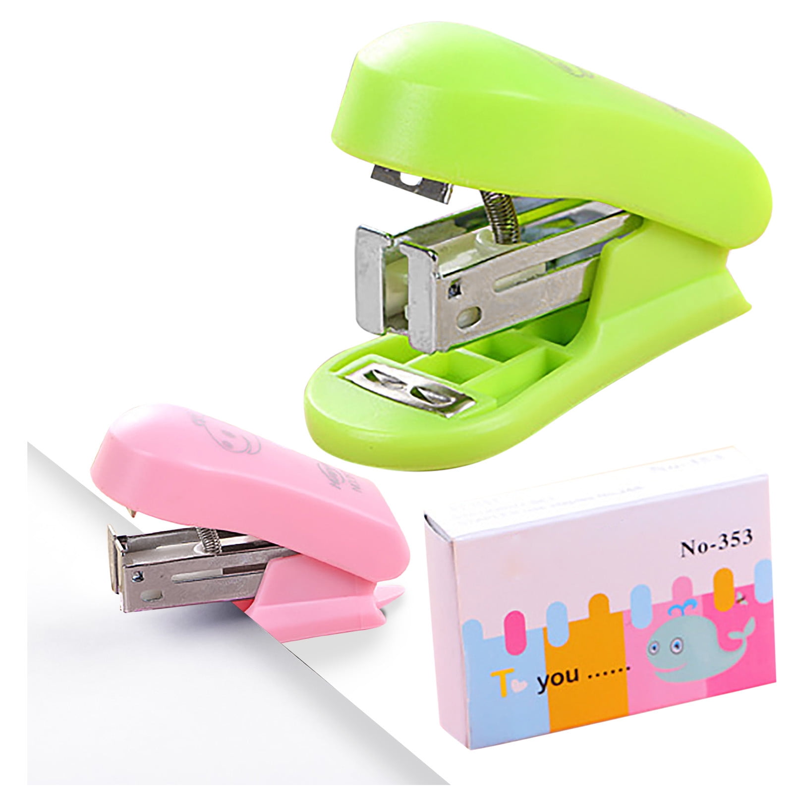 Mini Stapler with Staples Small Stapler Set Green Stapler for Desk for ...