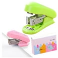 Mini Stapler with Staples Small Stapler Set Green Stapler for Desk for Homel Office Daily Use ...