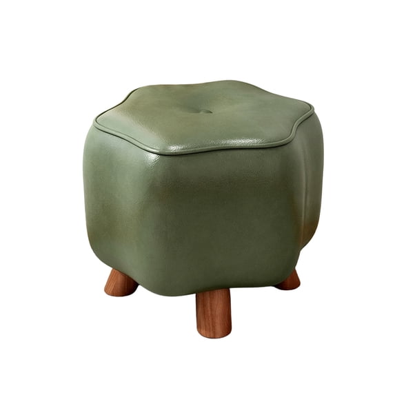 Mini Step Stool, Leather Upholstered Footrest, Low Foot Stool with ...