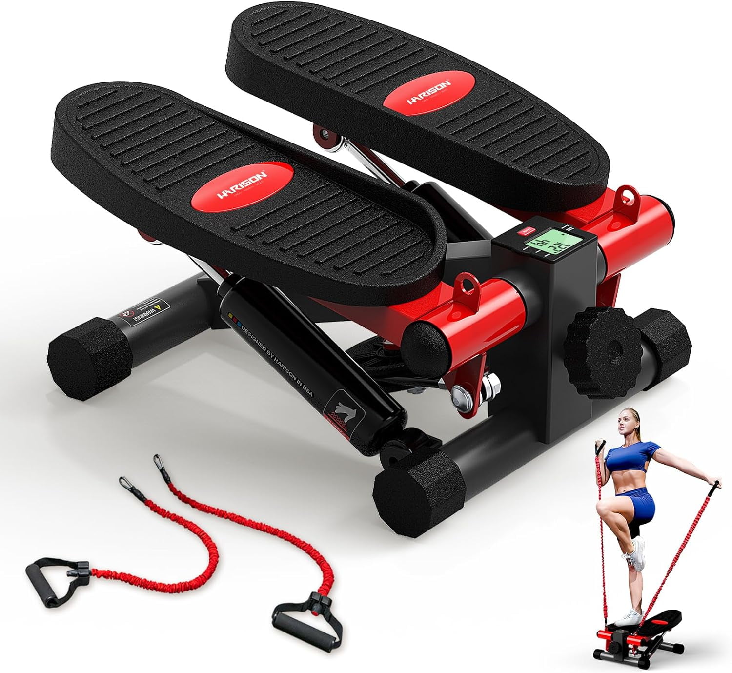 Mini Stepper for Exercise with Enhanced Resistance Bands, Stair Stepper ...