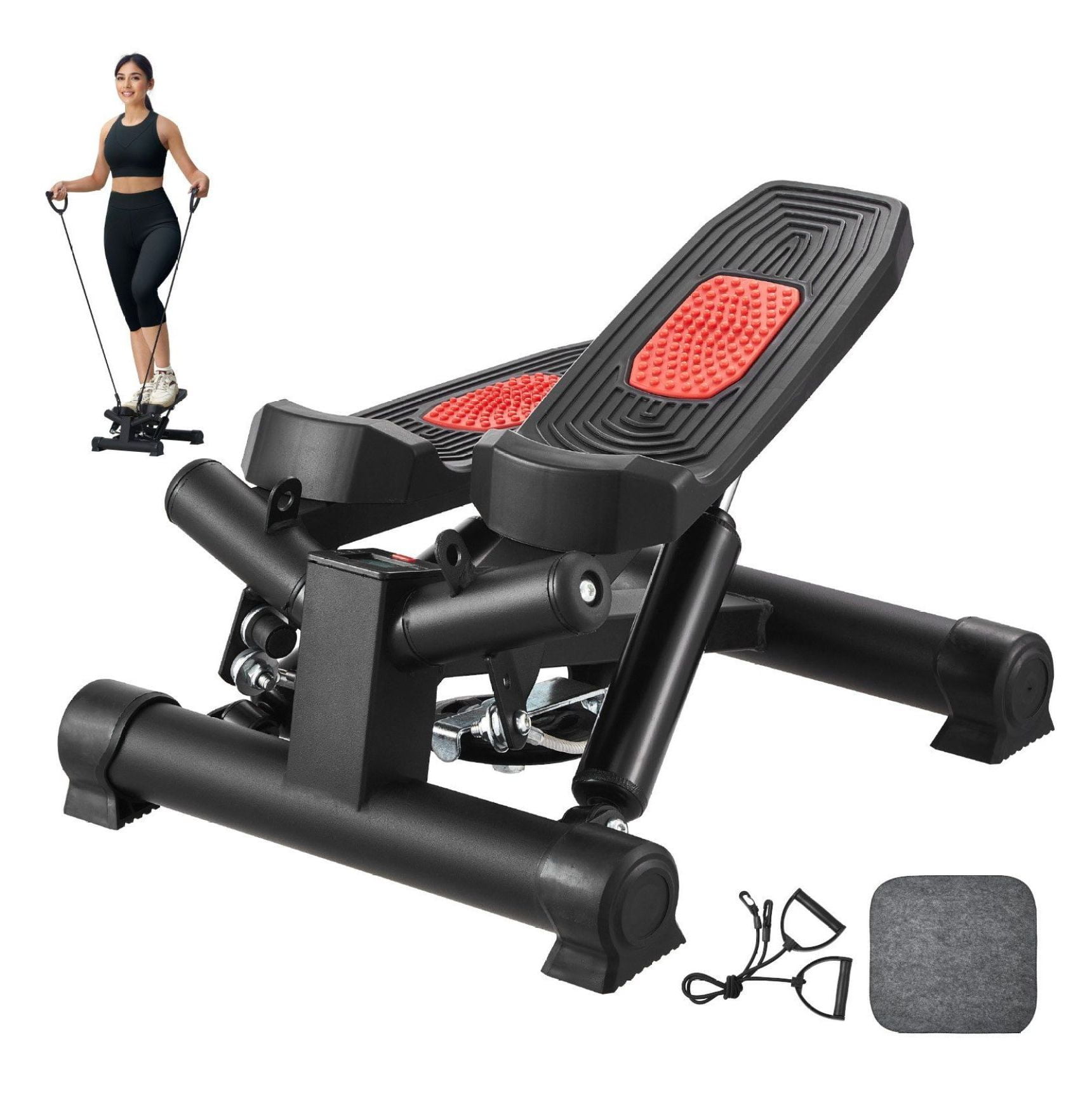 Mini Stepper Exercise Machine with Resistance Bands, Hydraulic Stair ...