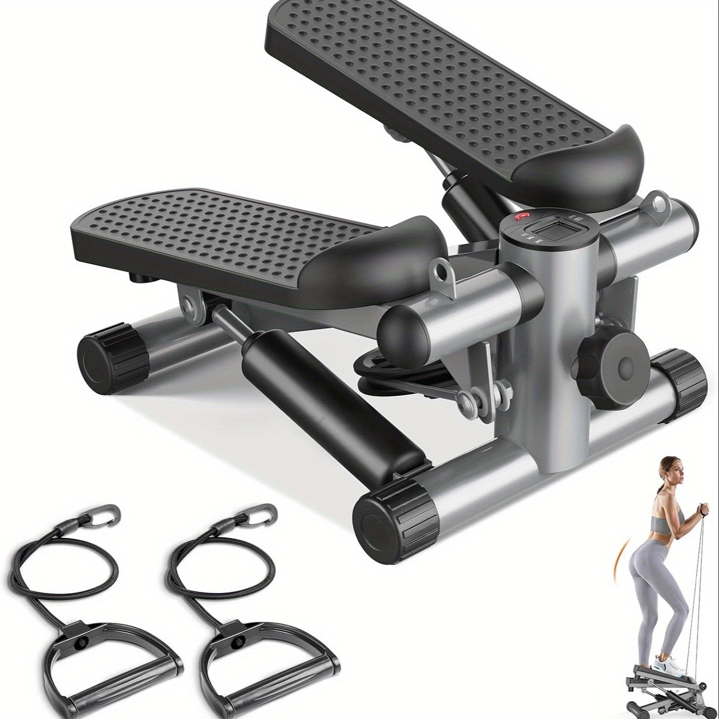Mini Stepper Machine with Resistance Bands - 300LBS Capacity, Compact ...