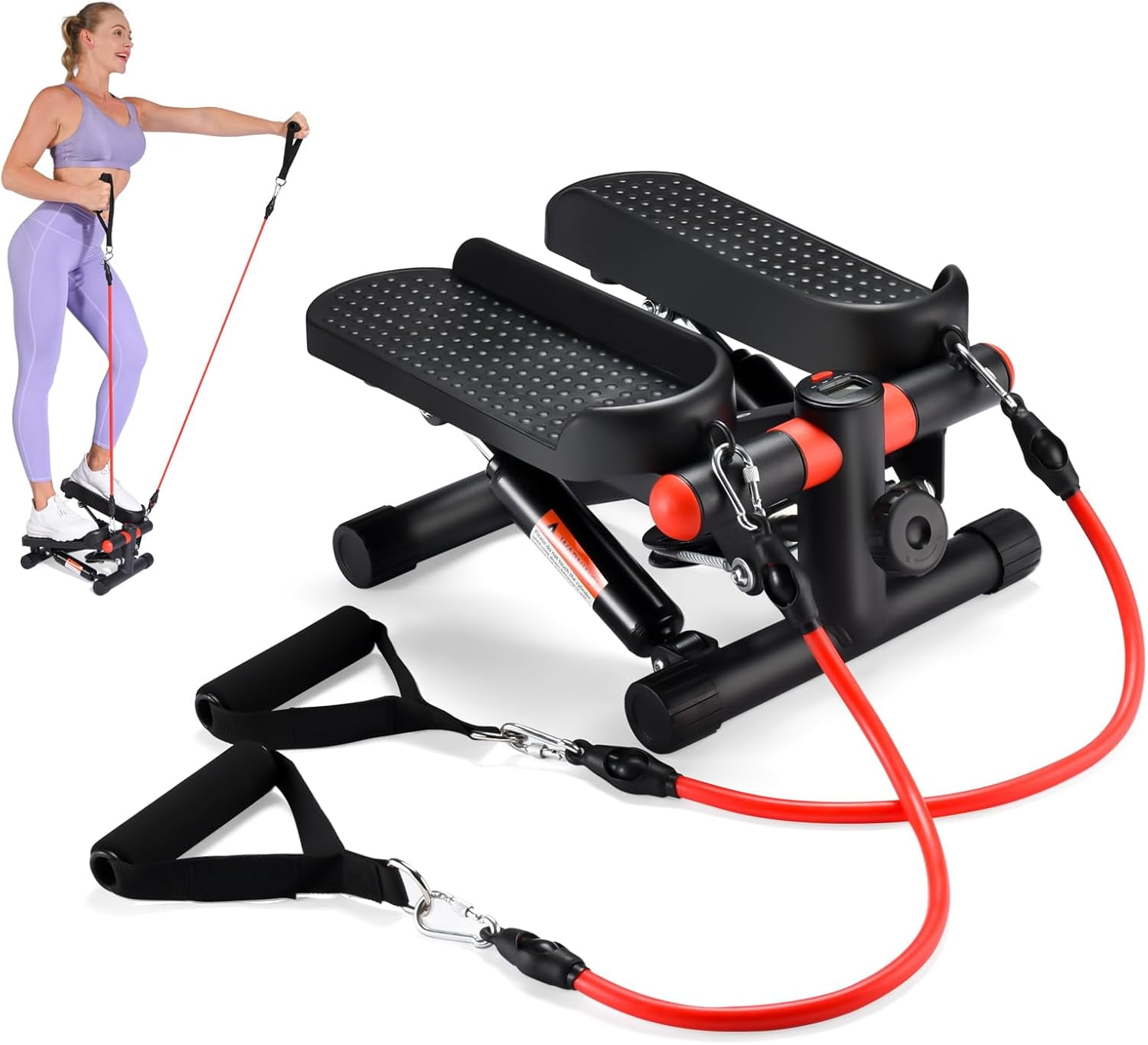 Mini Stepper with Resistance Bands at Home，Stair Steppers Machine for ...