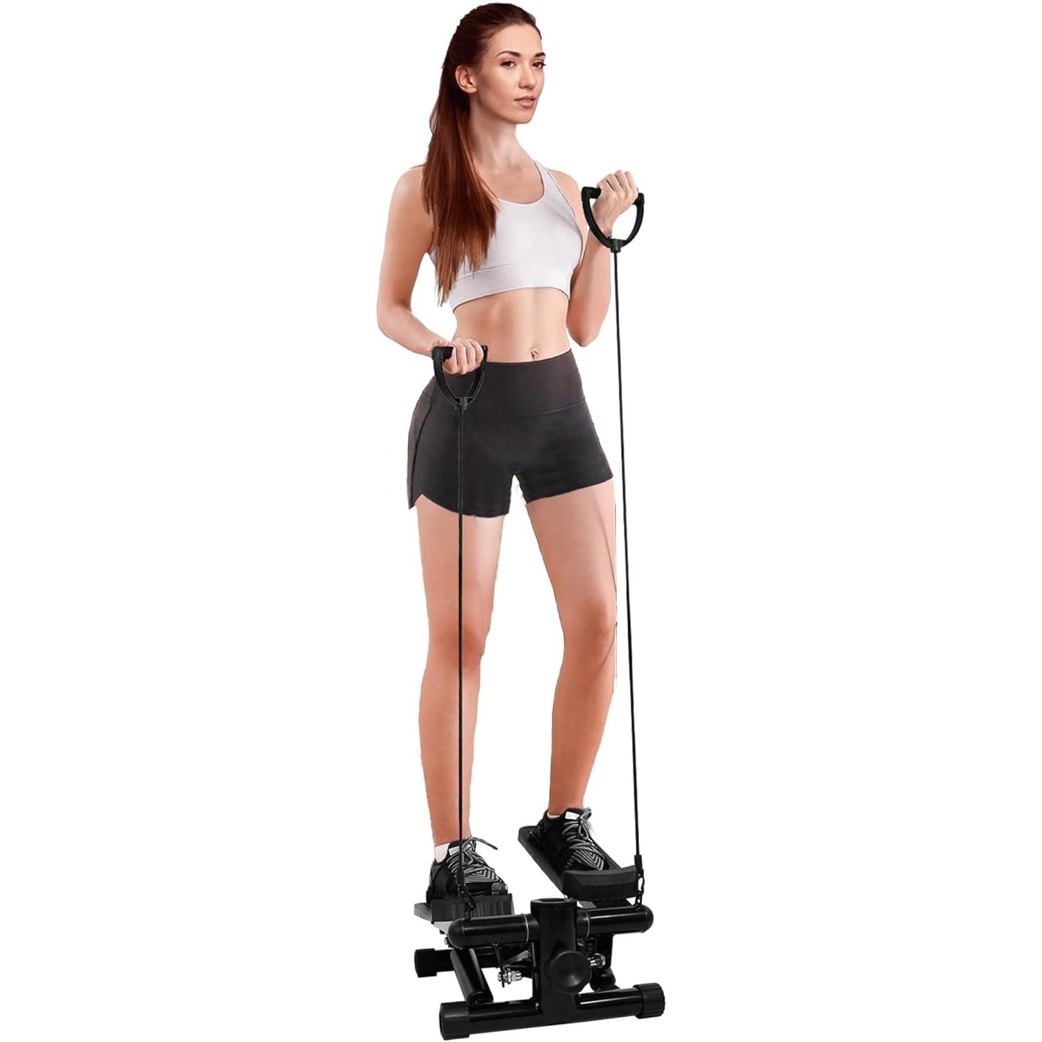 Mini Steppers for Exercise with Handlebar, Stair Stepper with Resistance Bands, Portable Stepper ...