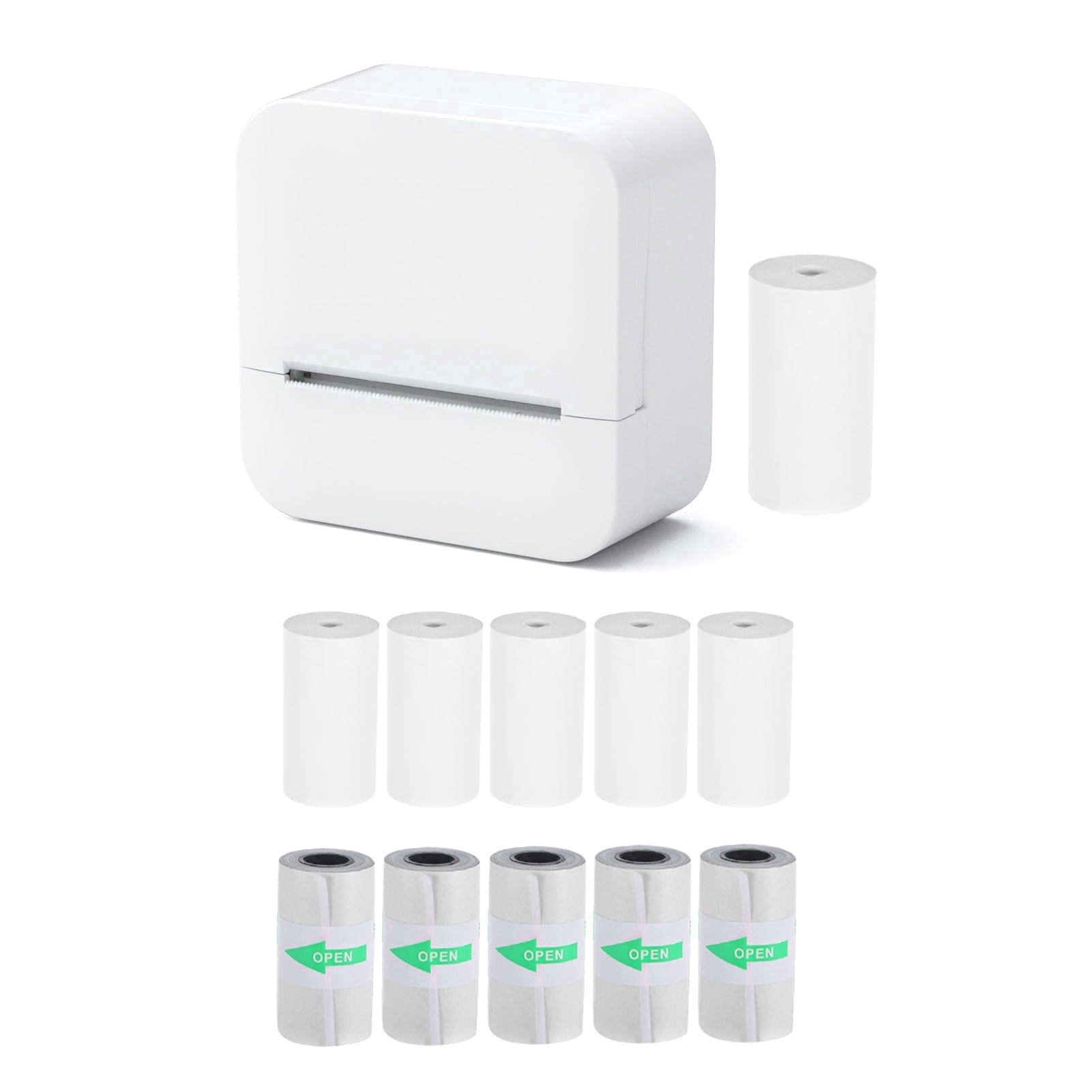 Mini Sticker Printer, Mini Thermal Printer with 11 Rolls Paper ...