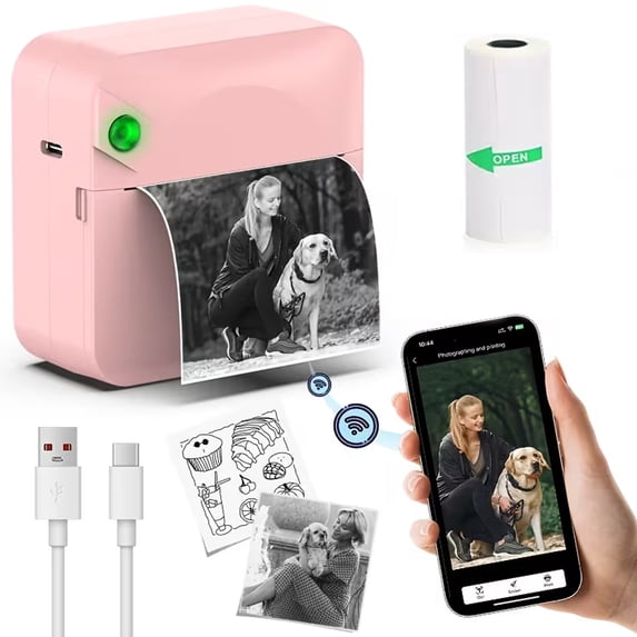 Mini Sticker Printer,Thermal Printer,Sticker Printer for Photos/Labels ...
