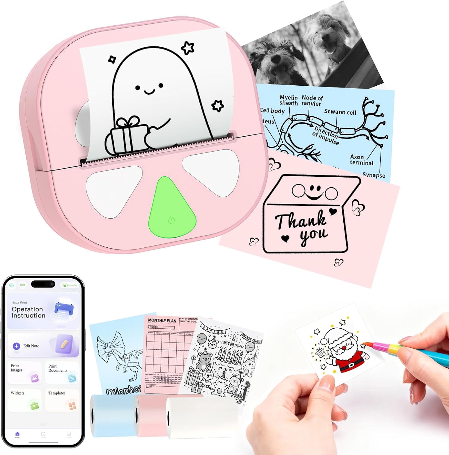 Mini Sticker Printer Thermal Sticker Maker Machine, Print Pods for ...
