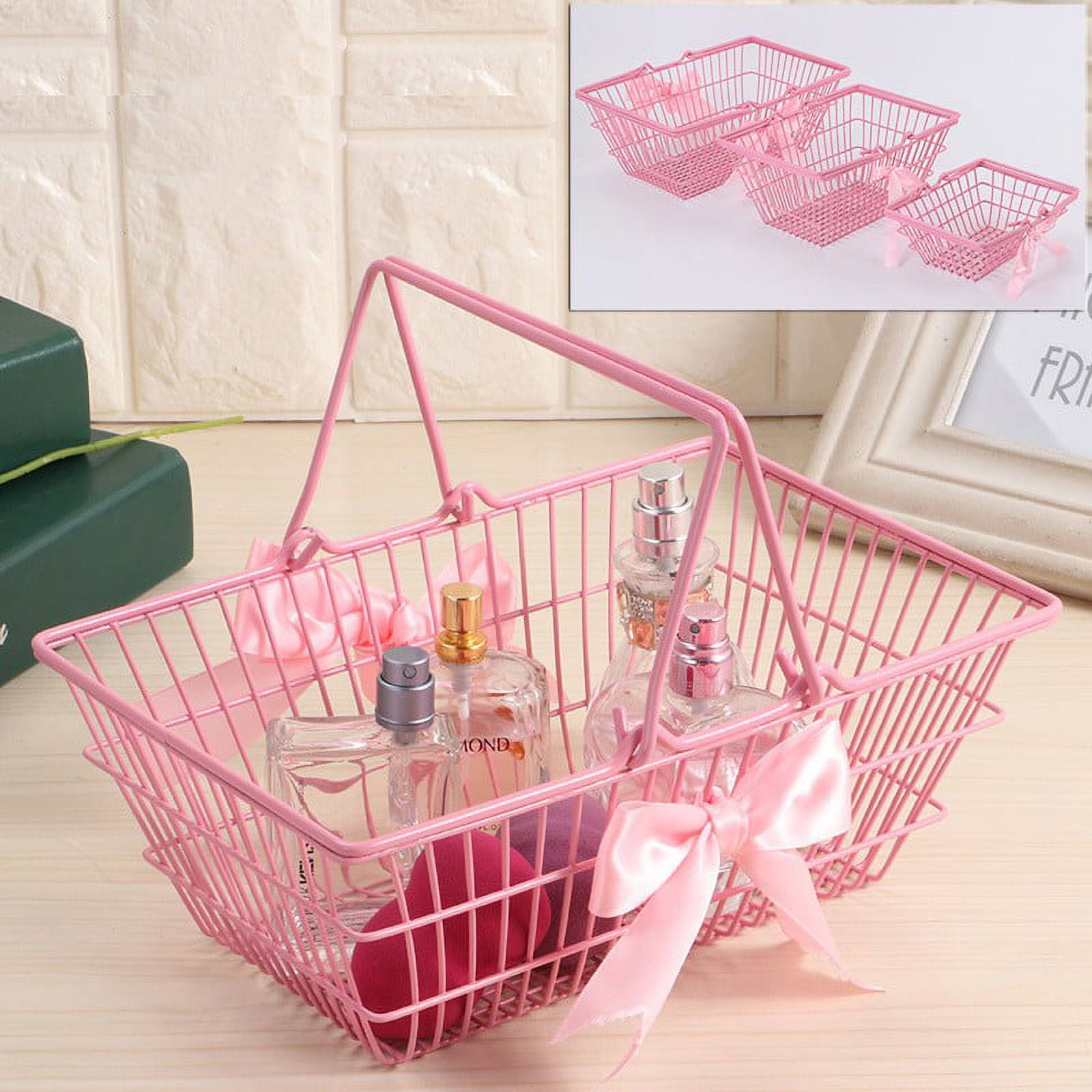 Mini Storage Basket For Desktop Use Designed For Pink Girls To Store ...