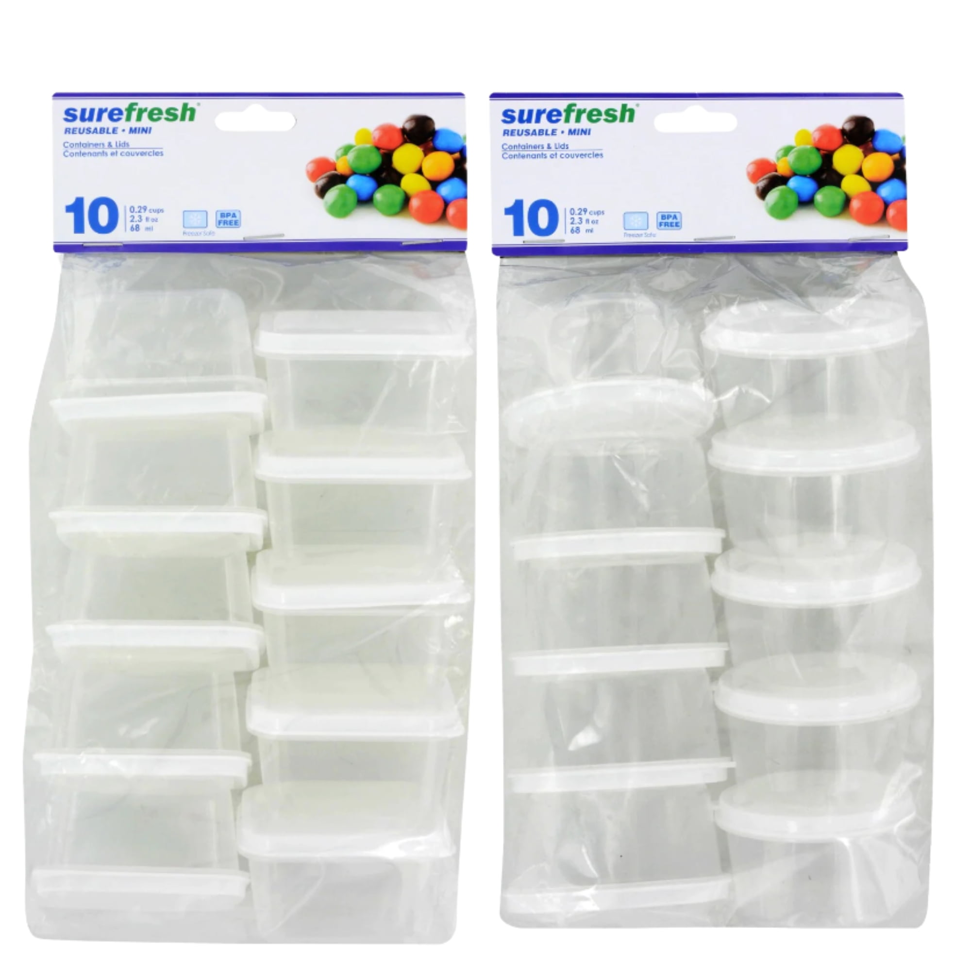 Mini Storage Containers with Lids, Round and Rectangular Reusable Small ...
