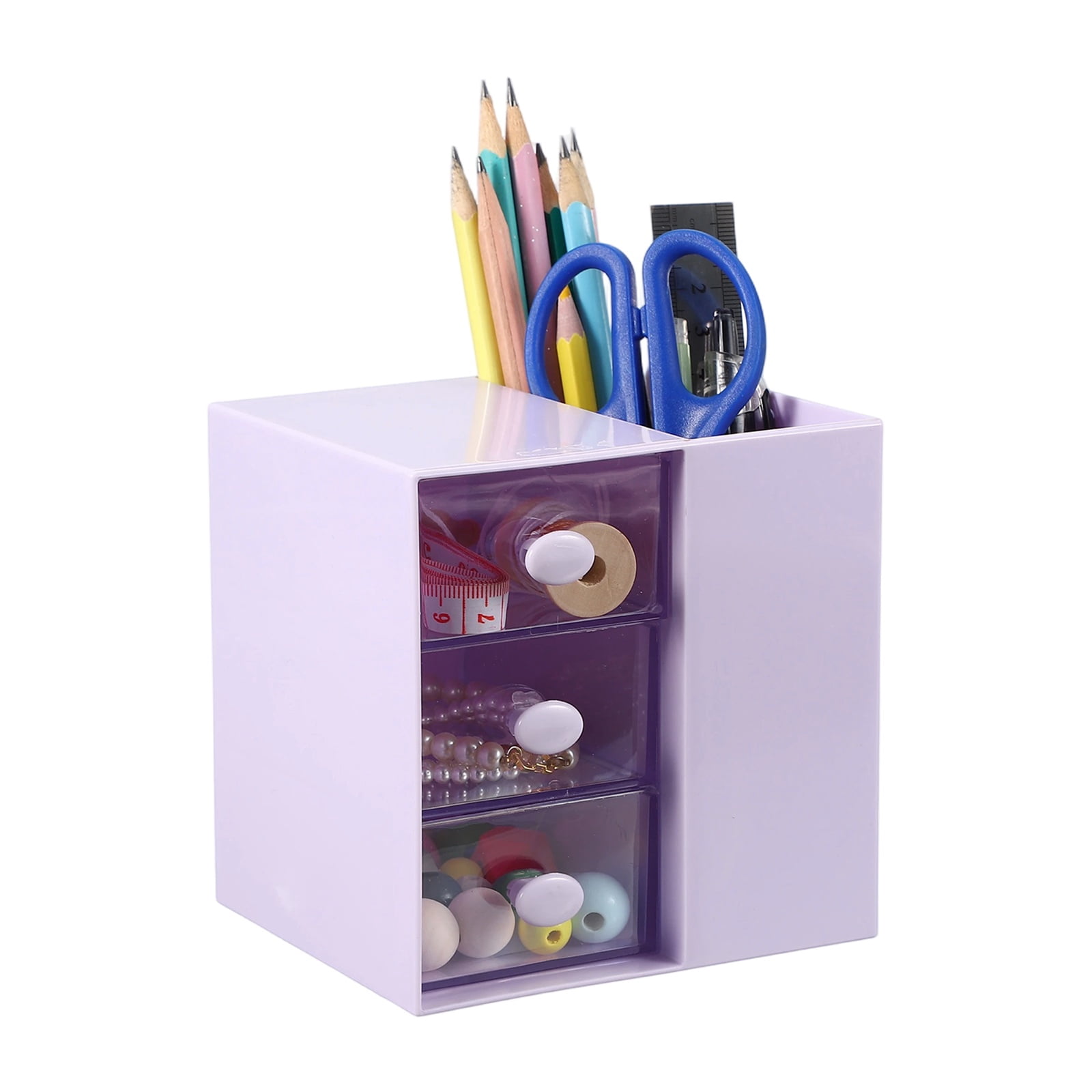 Mini Storage Drawers, Plastic Desktop Teacher Desk with 3 Drawers ...