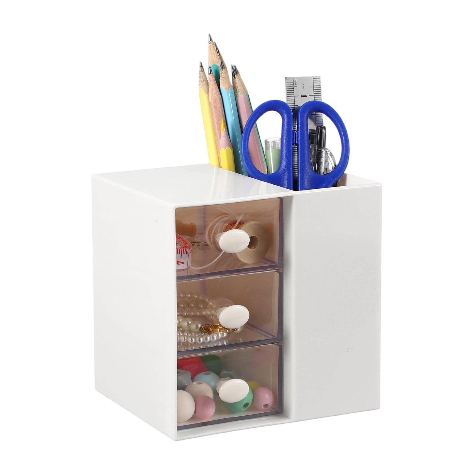 Mini Storage Drawers, Plastic Desktop Teacher Desk with 3 Drawers ...