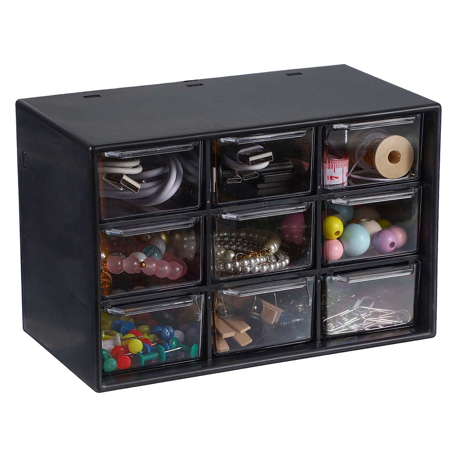 Mini Storage Drawers, Plastic Desktop Teacher Desk with 9 Drawers ...