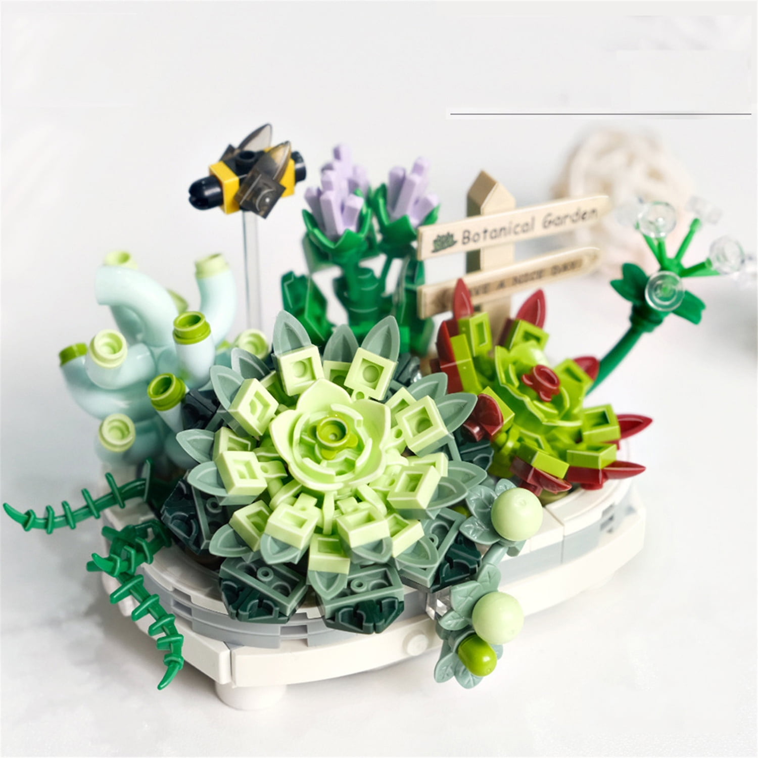 Mini Succulent Bonsai Model Set, Creative DIY Mini Building Blocks Set ...