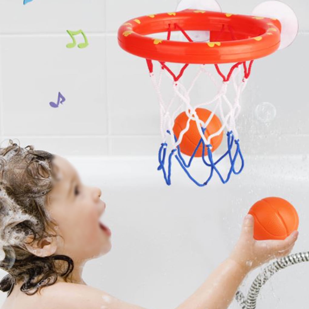 Mini Suctions Cup Basketball Hoop Bath Toy Set Baby Bathtub Shooting ...