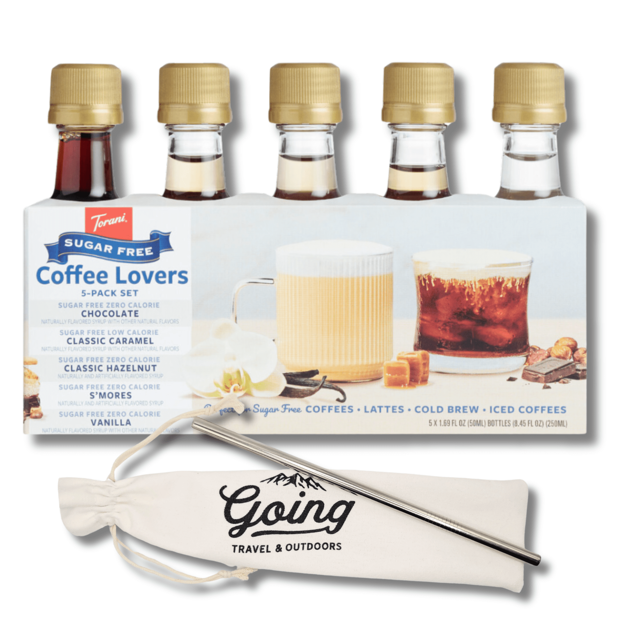 Mini Sugar Free Coffee Syrup Variety Pack Bundle with Torani Mini Sugar ...