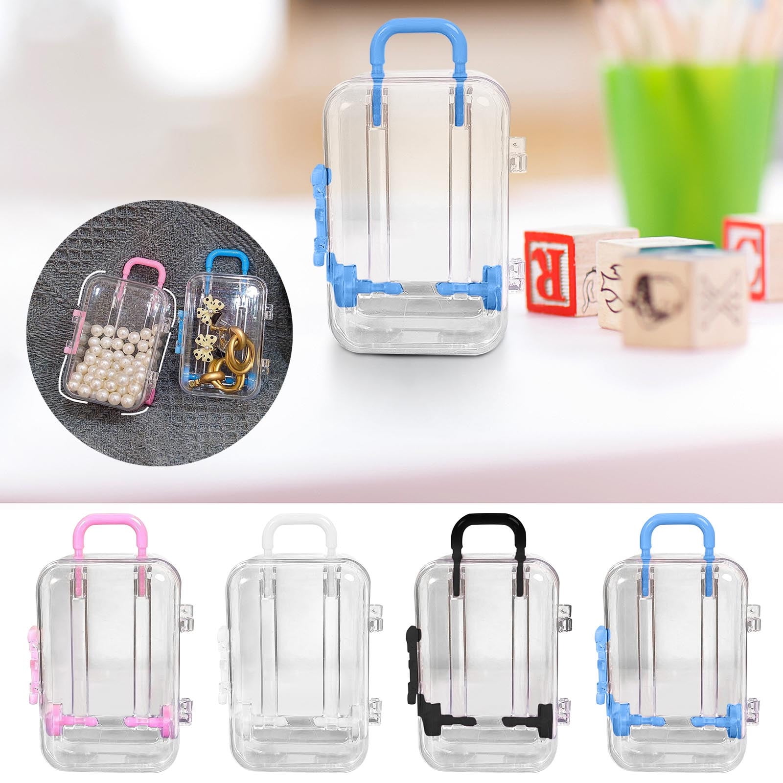 Mini Suitcase Boxes Plastic Candy Box Small Reception Gift Box Travel ...