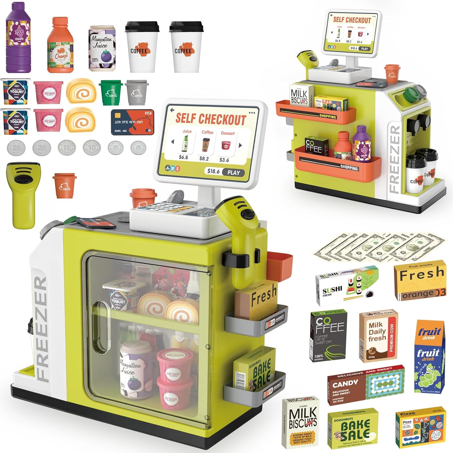 Mini Super Market: CashRegister Playset,Pretend Play and Business ...