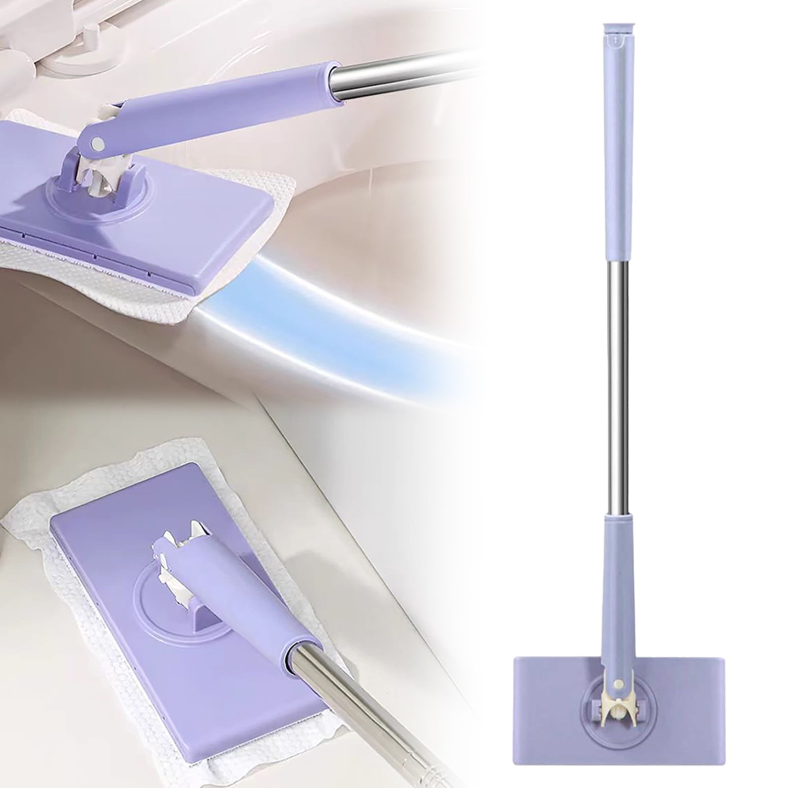 Mini Sweeper Cleaning Mop with Short Mop Handle,360° Small Flat Dust ...