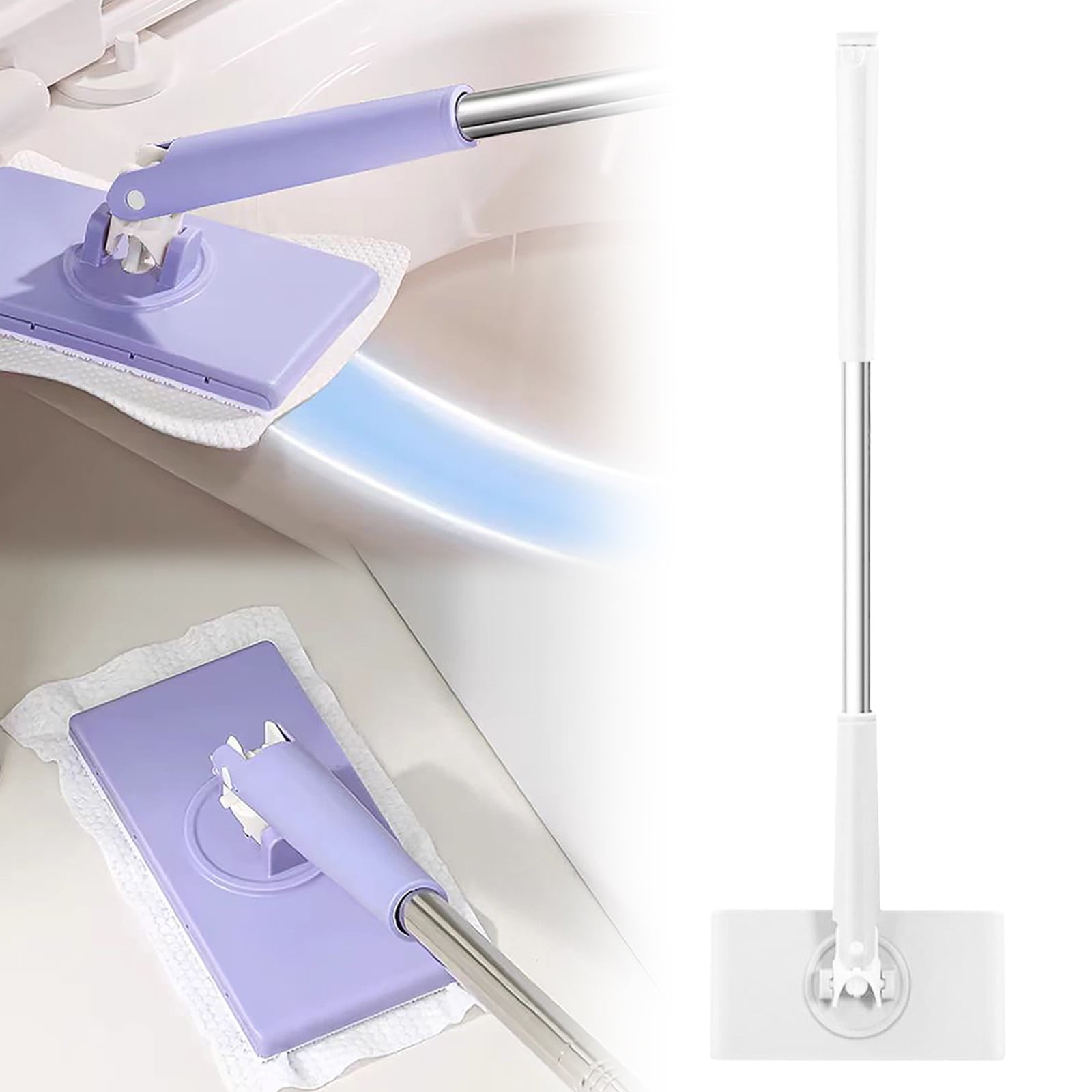 Mini Sweeper Cleaning Mop with Short Mop Handle,360° Small Flat Dust ...