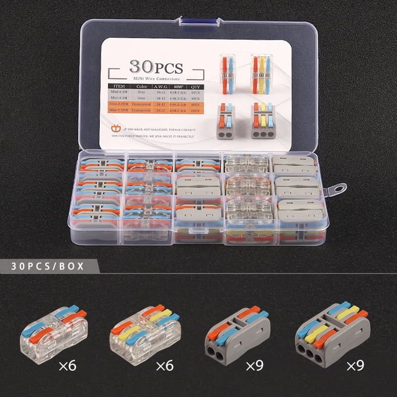 Mini TYPE Wire Connector Boxed Small Quick Terminal Block Push-In ...