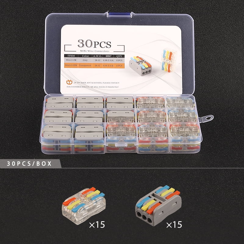 Mini TYPE Wire Connector Boxed Small Quick Terminal Block Push-In ...