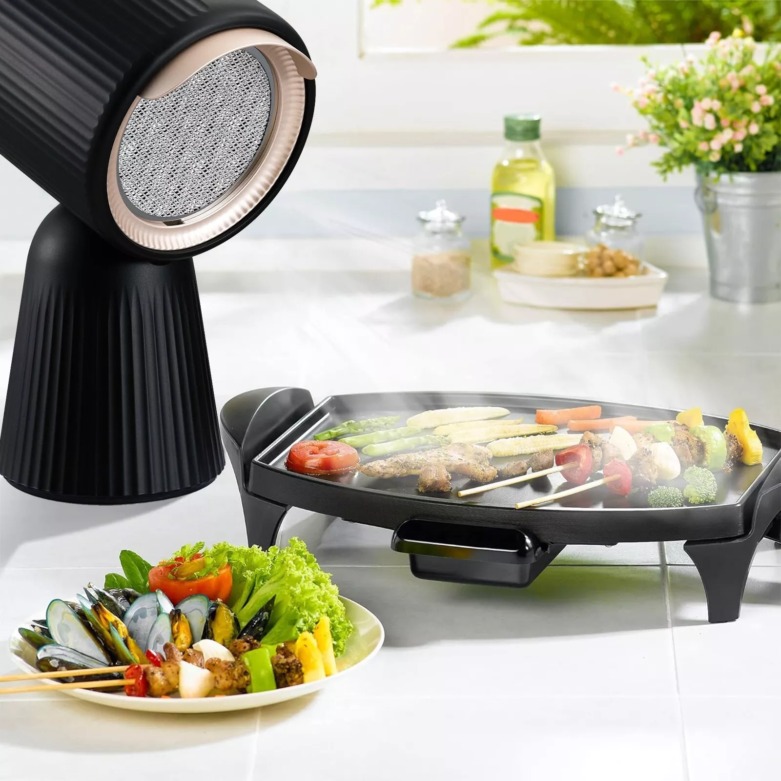 Mini Table Range Hood Portable Desktop Range Hood BBQ Hot Pot Fliter ...