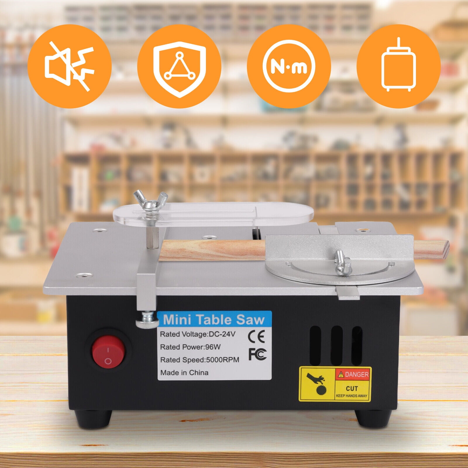 Mini Table Saw Desktop Cutting Tool DIY Chainsaw Plastic Metal Wood 96W ...