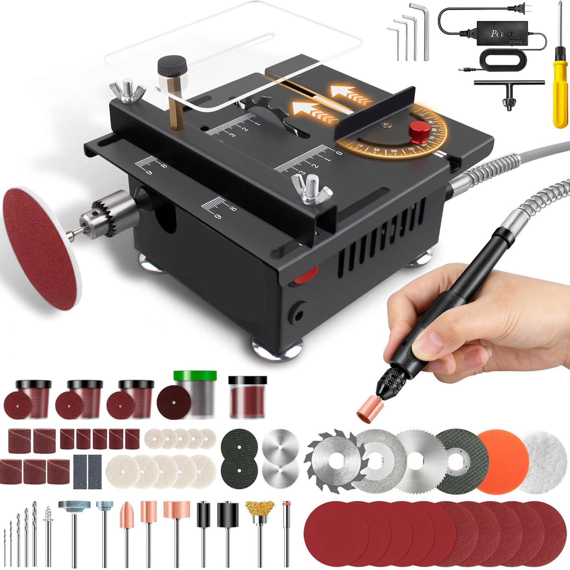 Mini Table Saw, Mini Multi-Functional Table Saw for Crafts, Speed ...