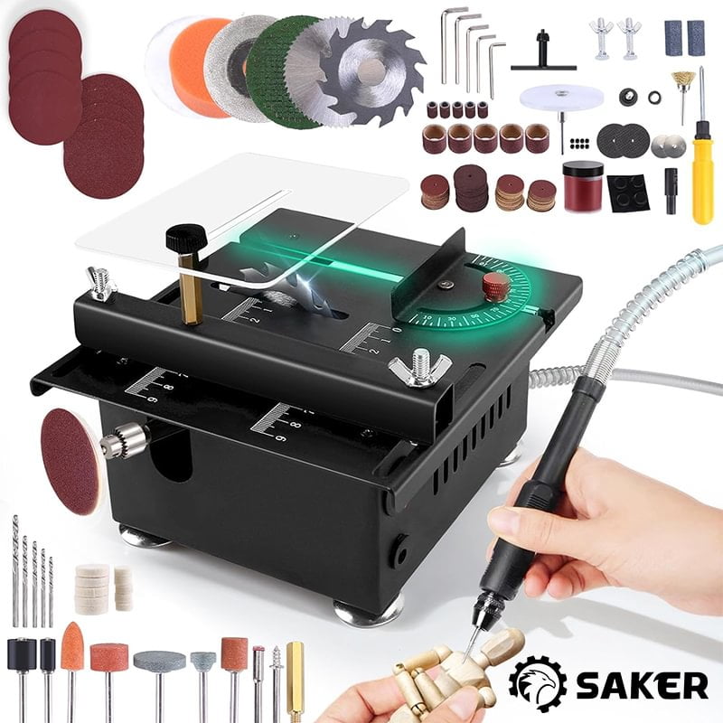 Mini Table Saw Multi functional Portable Adjustable Cutting Sanding Engraving Drilling All in One Machine Precision Handmade Table Saw 4