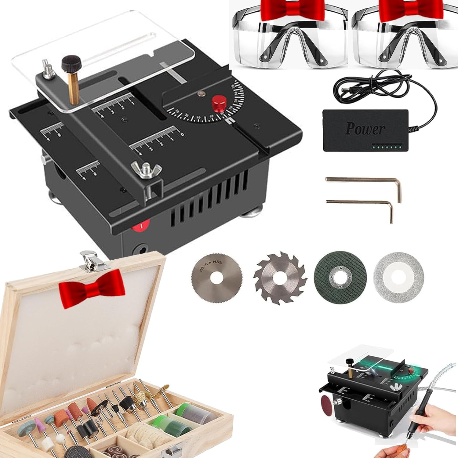Mini Table Saw for crafts, 2025 Upgrade Liftable Mini Multi-functional ...
