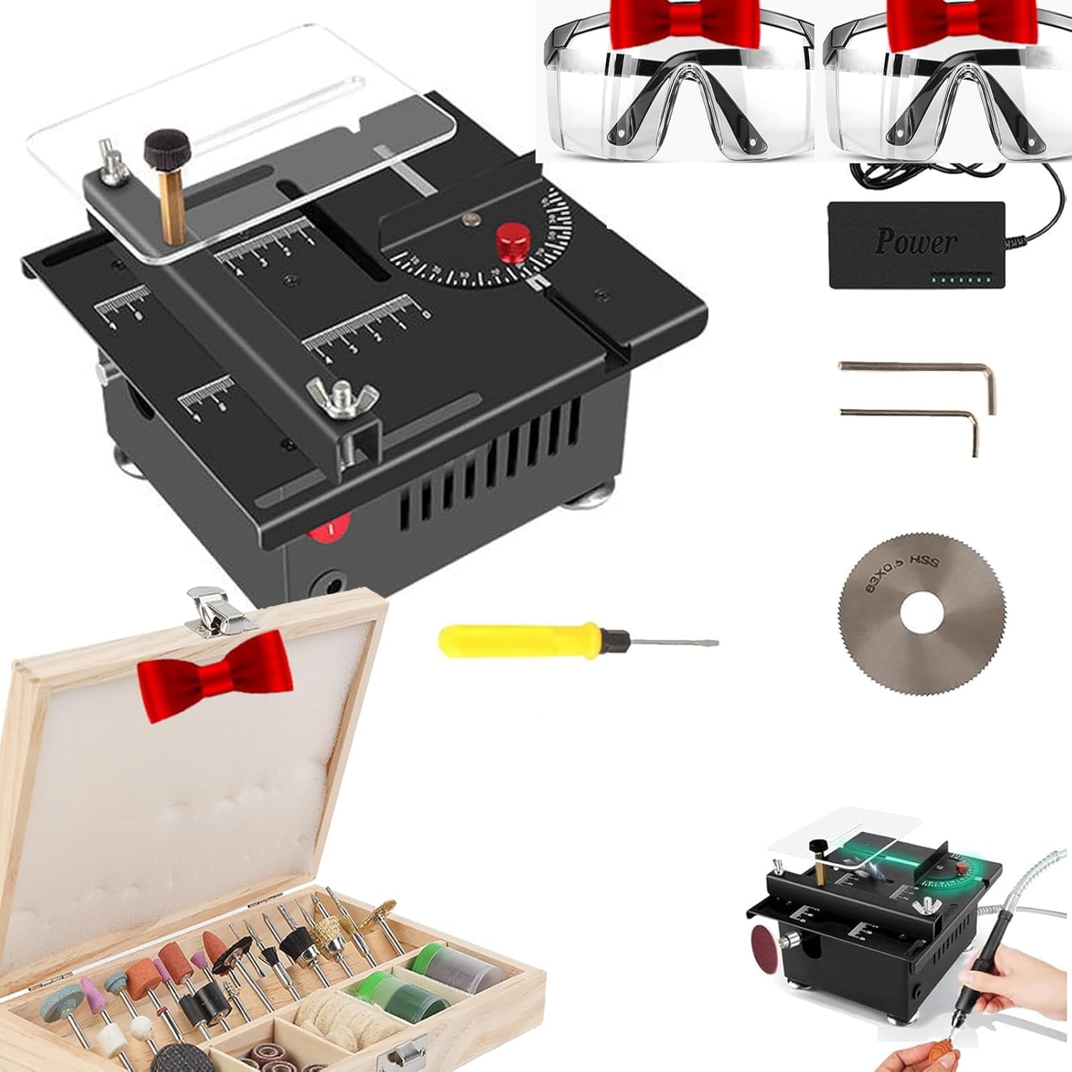 Mini Table Saw for crafts, 2025 Upgrade Liftable Mini Multi-functional ...