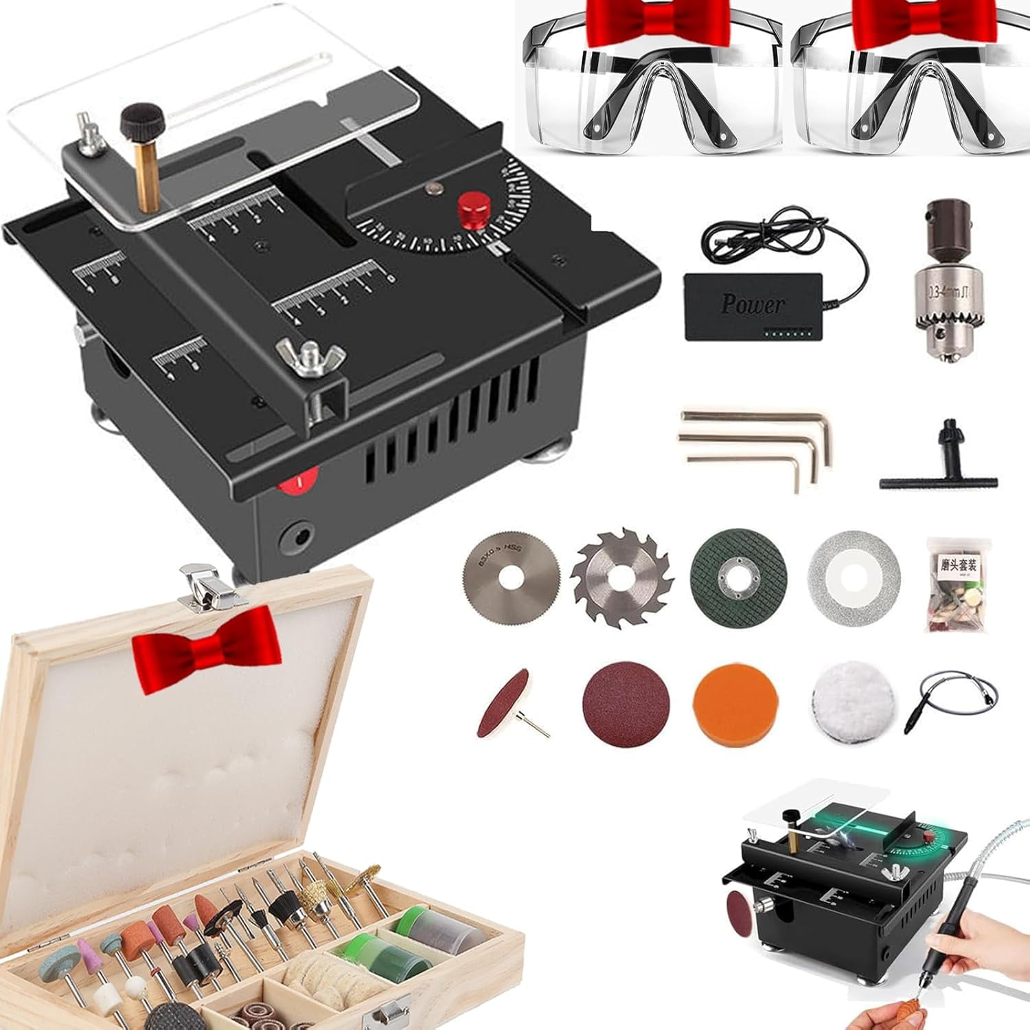 Mini Table Saw for crafts, 2025 Upgrade Liftable Mini Multi-functional ...