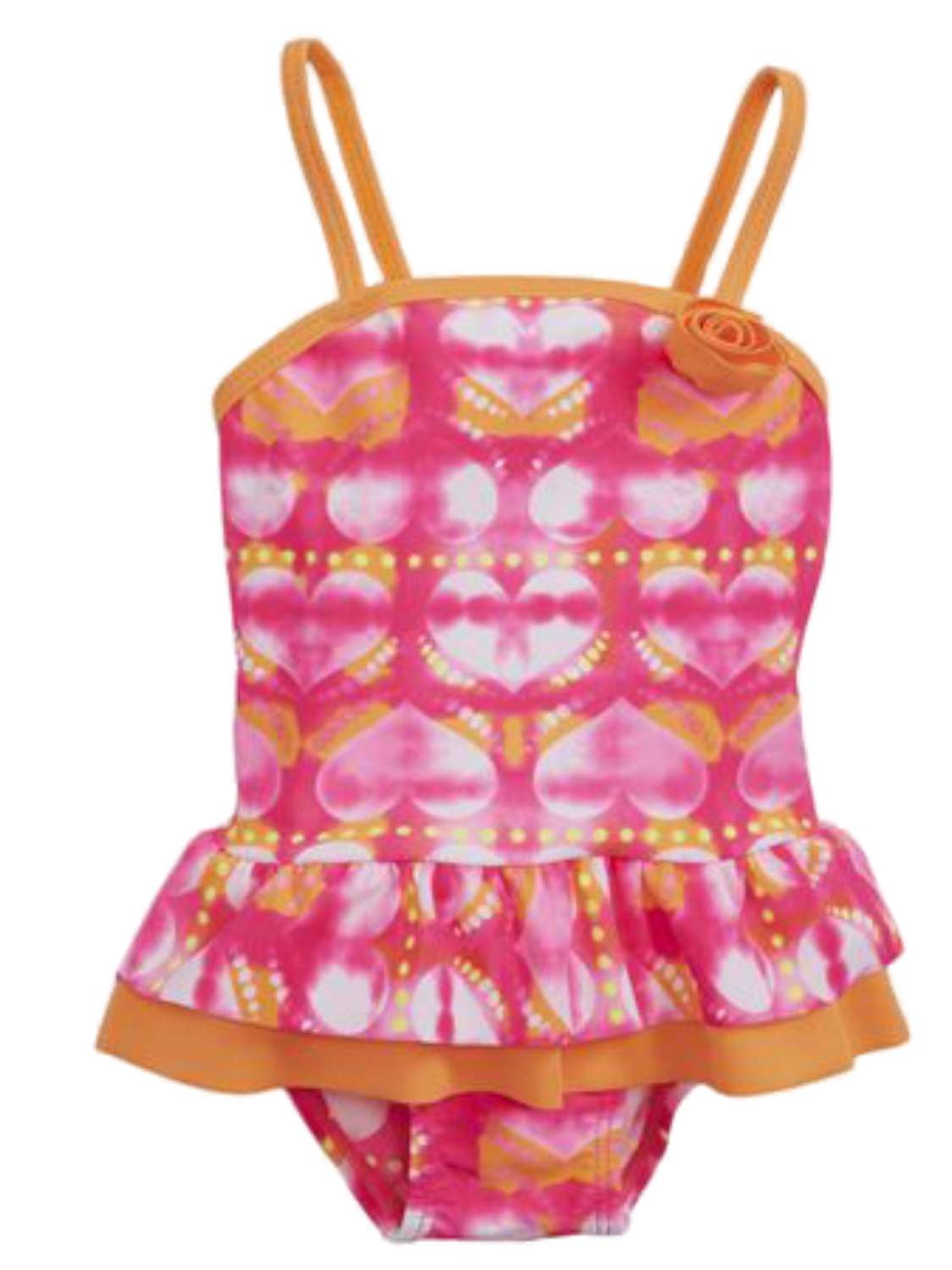 Mini Tangerine Infant & Toddler Girls 1 PC Pink Neon Heart Tutu Swim ...