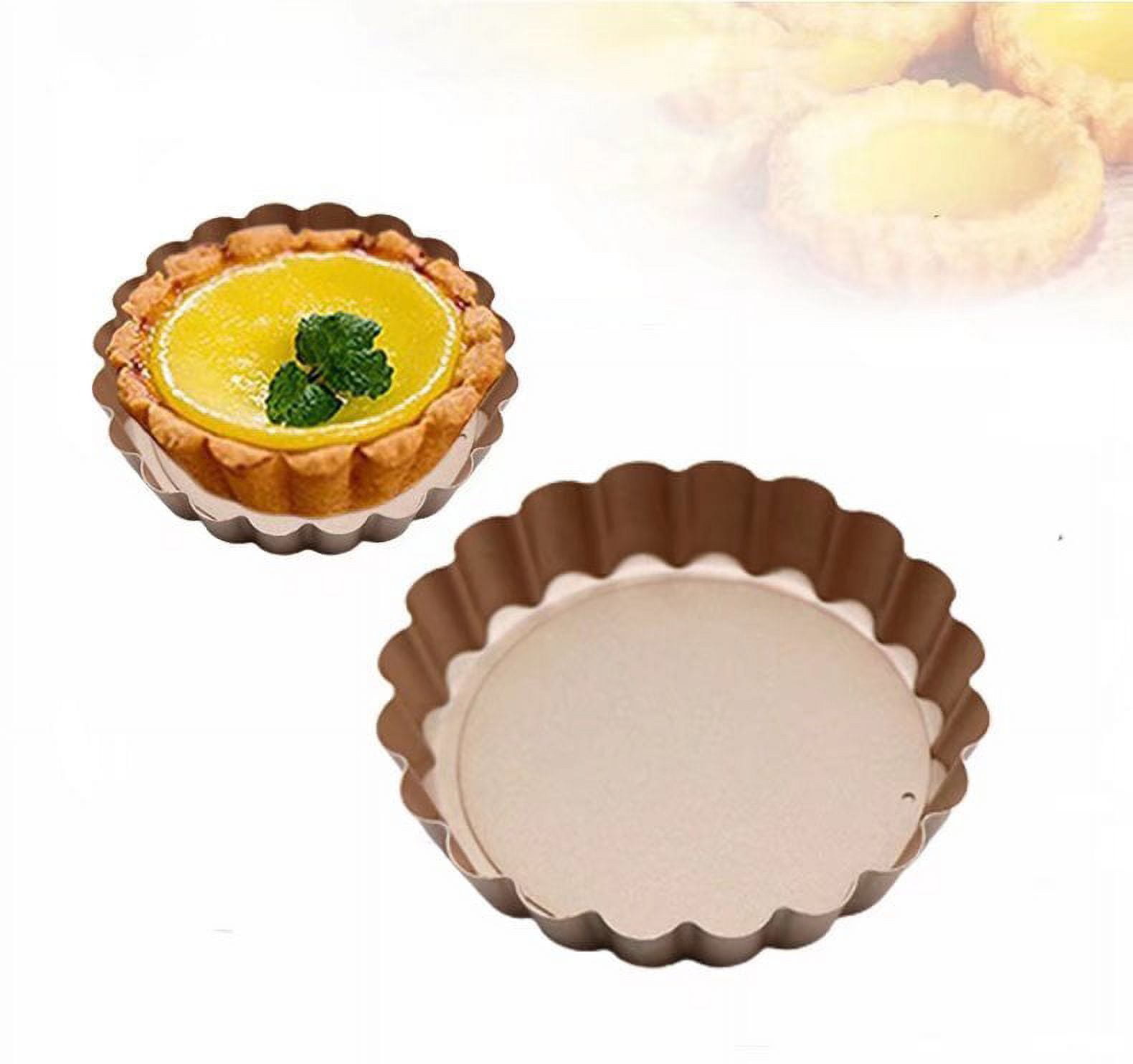 Mini Tart Pan 4 Inch with Removable Bottom Quiche Pan Nonstick Round ...