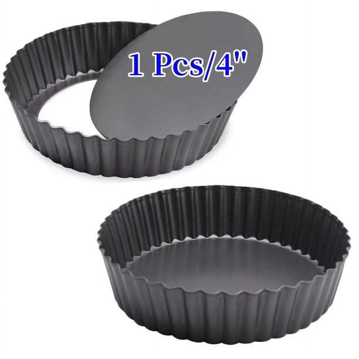 Mini Tart Pan 4 Inch with Removable Bottom Quiche Pan Nonstick Round ...