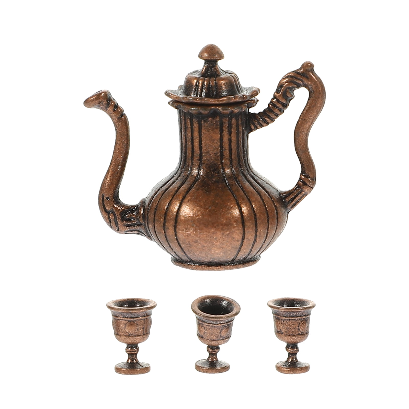 Mini Tea Set Model Miniature Scene Props Decor Miniature Cups Realistic ...