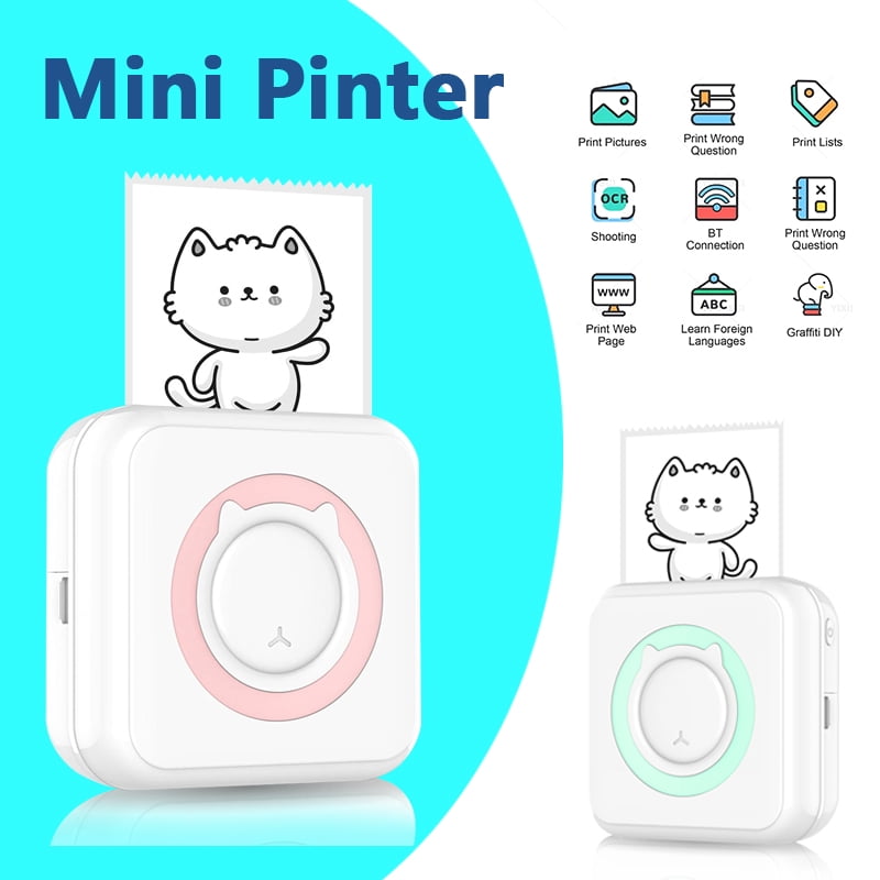 Mini Thermal Portable Printer Bluetooth Wireless 203dpi Photo Label ...