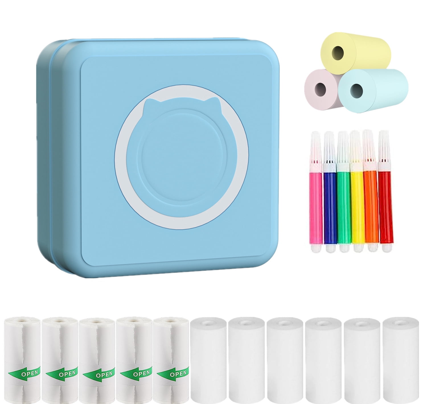 Mini Thermal Printer, Portable Bluetooth Pocket Phone Printer with 14 ...