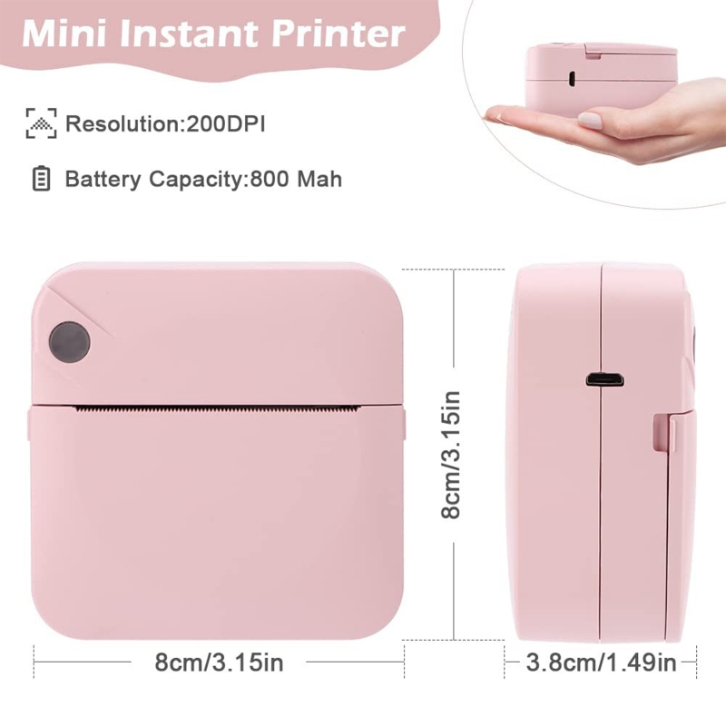 Mini Thermal Printer Sticker Maker Machine Portable Bluetooth ...