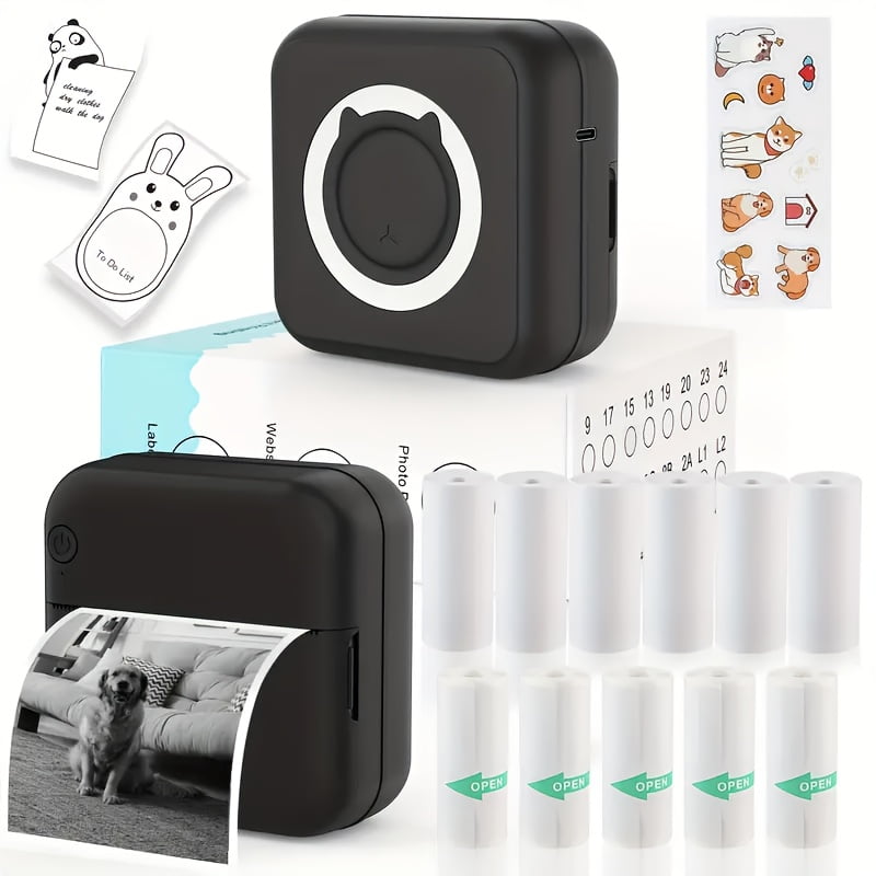 Mini Thermal Printer, Wireless Portable Photo & Text Printer with 5 ...
