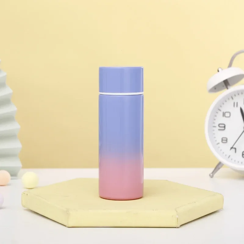 Mini Thermos Bottle Portable Small Water Bottle Gradient Color Coffee ...