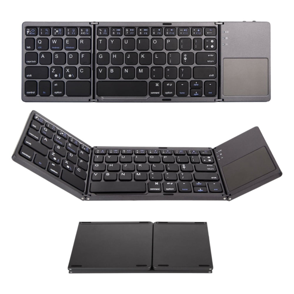 Mini Three Folding Wireless Bluetooth Keyboard Portable Folding ...