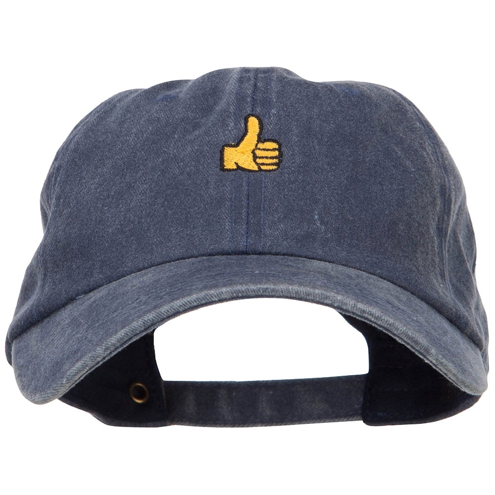 Mini Thumbs Up Embroidered Unstructured Dyed Cap - Navy OSFM - Walmart.com