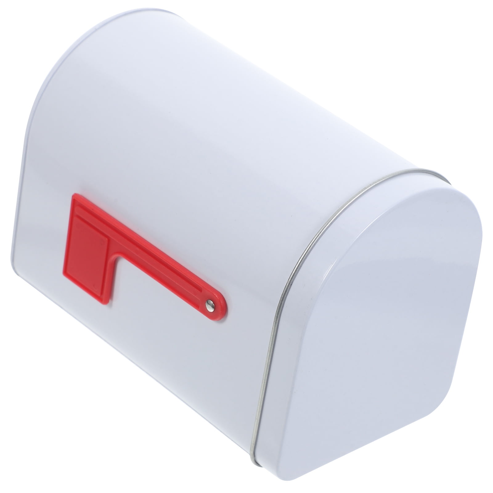 Mini Tinplate Mailbox Toy with Raised Signal Flags, Small White Toy ...