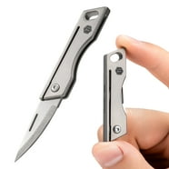 Bartech Pro Mini Half-Serrated Key Chain Knife, Stainless Steel, Thumb ...