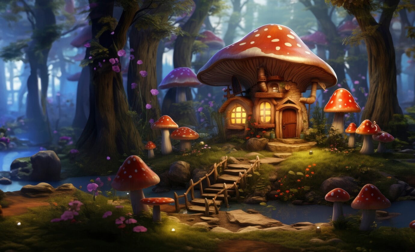 Mini Toadstool Cottage Mushroom Fairy Pixie House 300 Piece Wooden ...