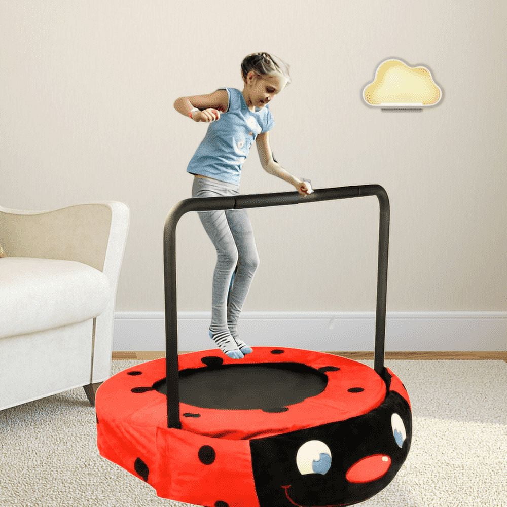 Mini Toddler Trampoline, 36 Inch Trampoline with Foam-Padded Handlebar ...