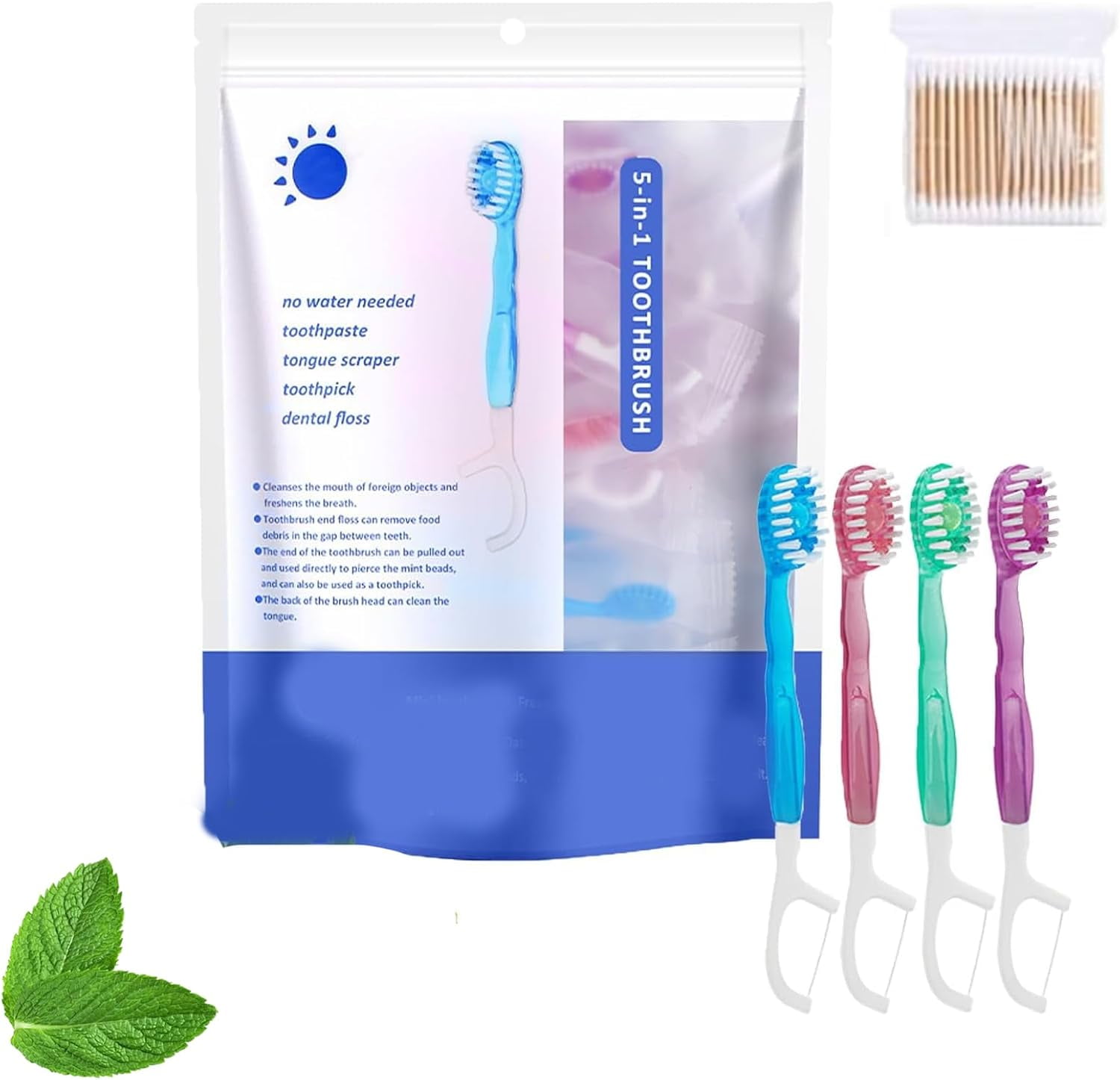 Mini Toothbrush 5 in 1 Tool Portable Travel Set, 5 in 1 Toothbrush ...