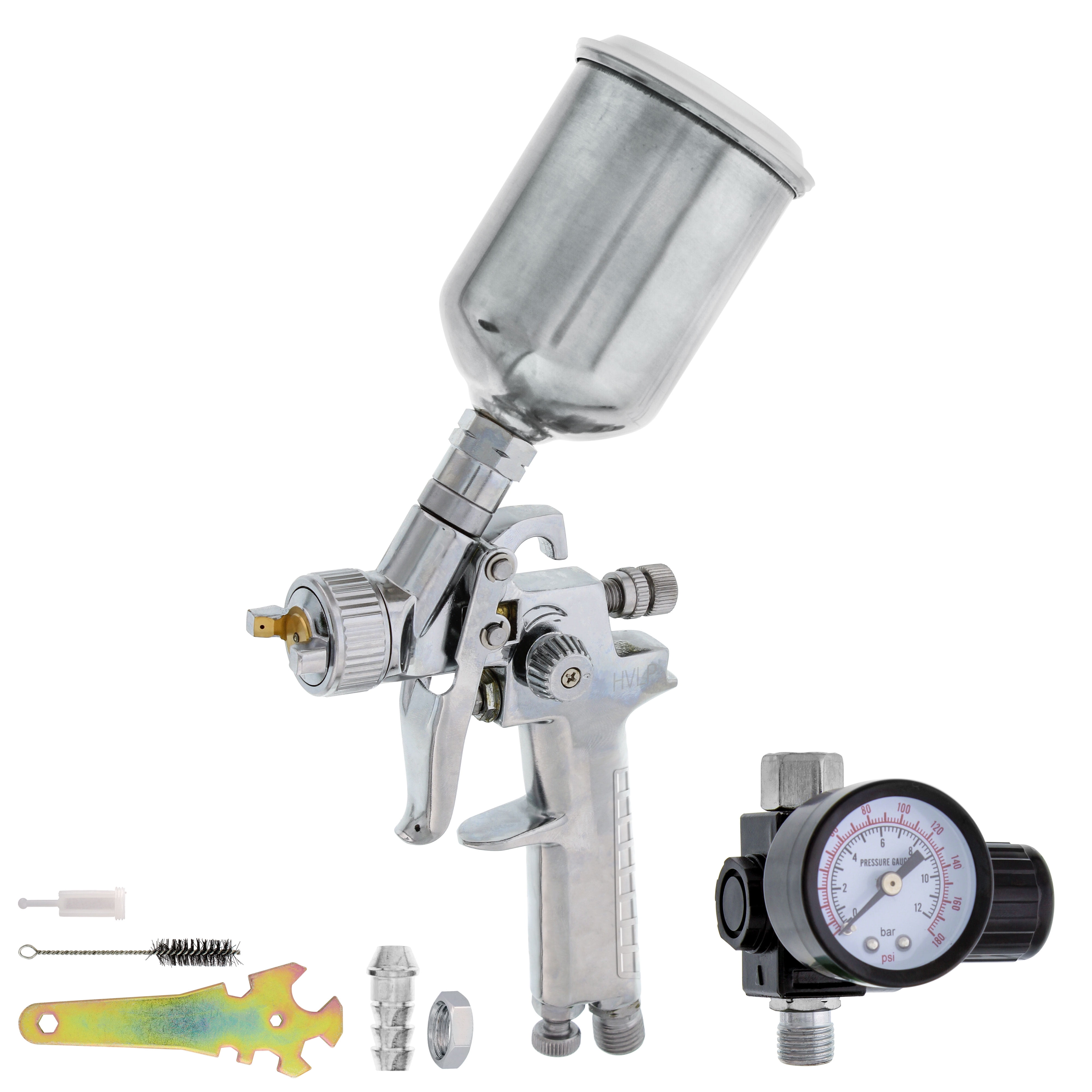 Mini Touch-Up HVLP Spray Gun with 1.2mm Fluid Tip and Regulator ...